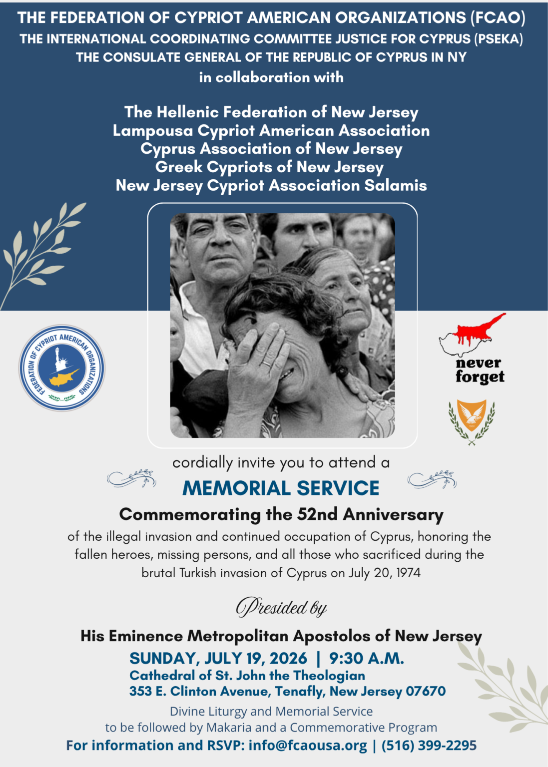 Memorial Service – Federation of Cypriot American Organizations - Greek ...